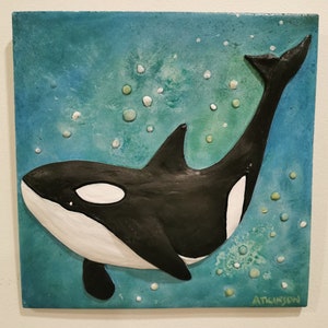 Orca Whale Art/ Orca Lover Gift/whale Decor/orca Artwork/orca Relief ...