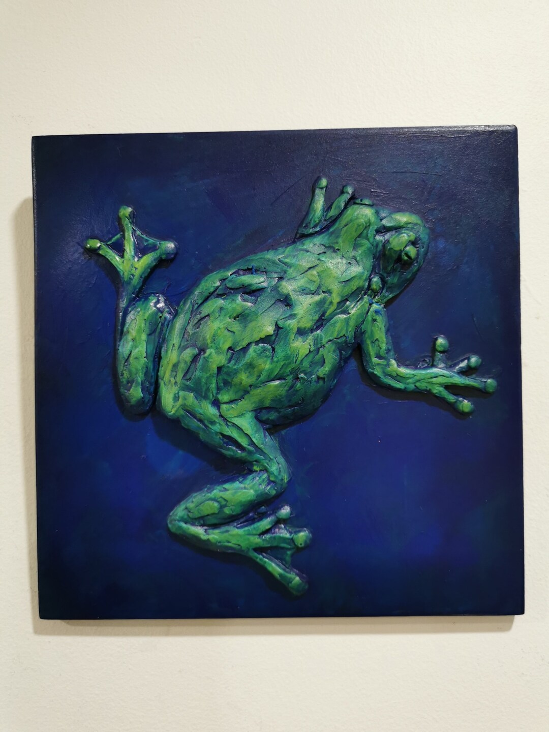 Frog Decorative Art Tile / Frog Wall Sculpture/ Frog Wall Relief ...