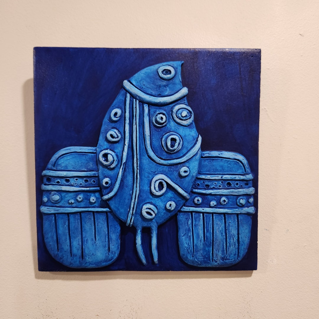 Bas Relief Bird Wall Sculpture/bas Relief Art Tile/ Sculpted Bird Wall ...
