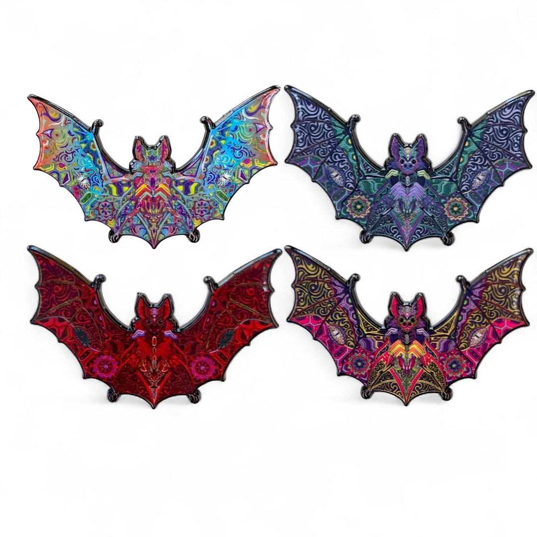 Spirit Bats - Limited Edition Psychedelic Enamel Hat Pins - Etsy