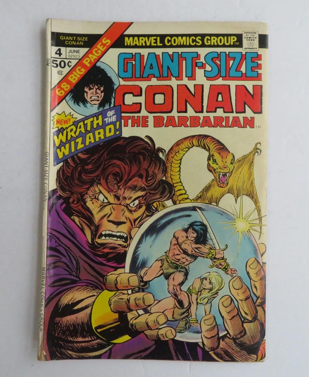 Giant Size Conan Comic: #4 Wrath of Wizard, Marvel (1975) GH - Etsy