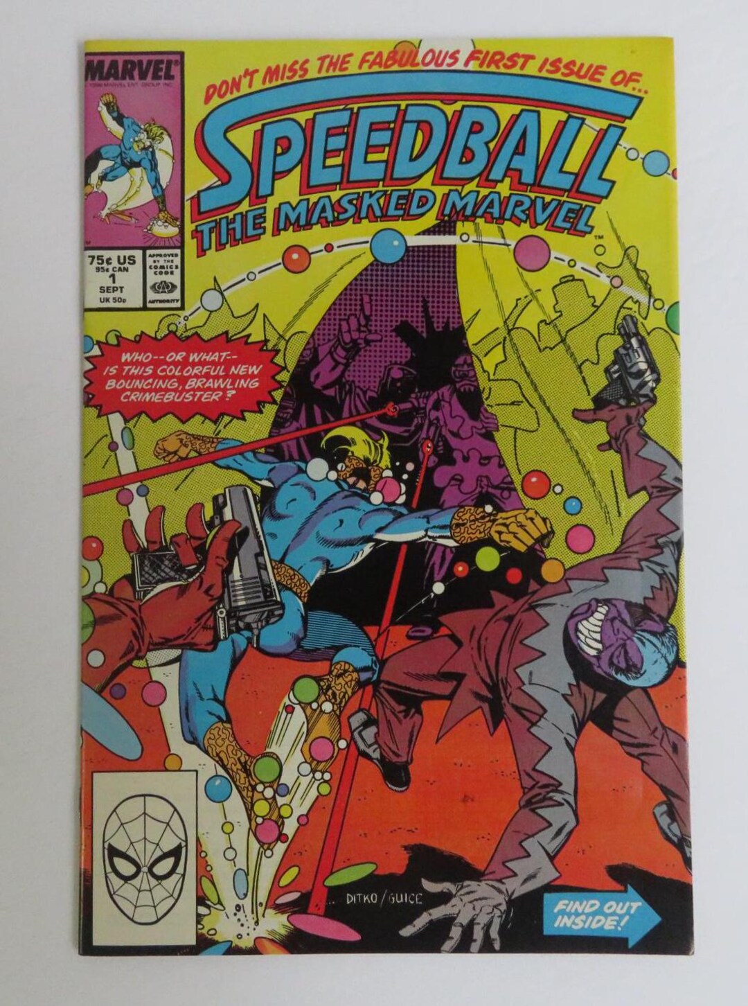Speedball Comic: #1 Origin of Masked Marvel (1988) S - Etsy