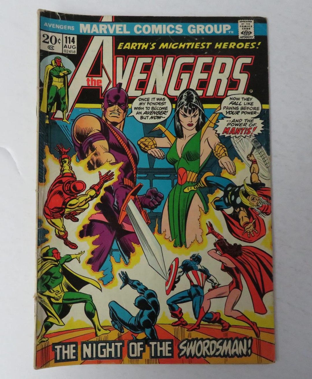 Avengers 114 (1973) Scarlet Witch Mantis Swordsman Marvel OT - Etsy
