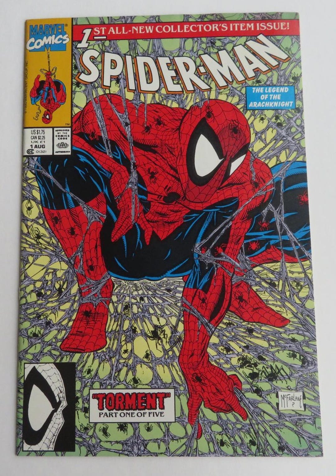 Spider-man 1 (1990) Torment Part 1 Green/gray Cover, Todd Mcfarlane ...