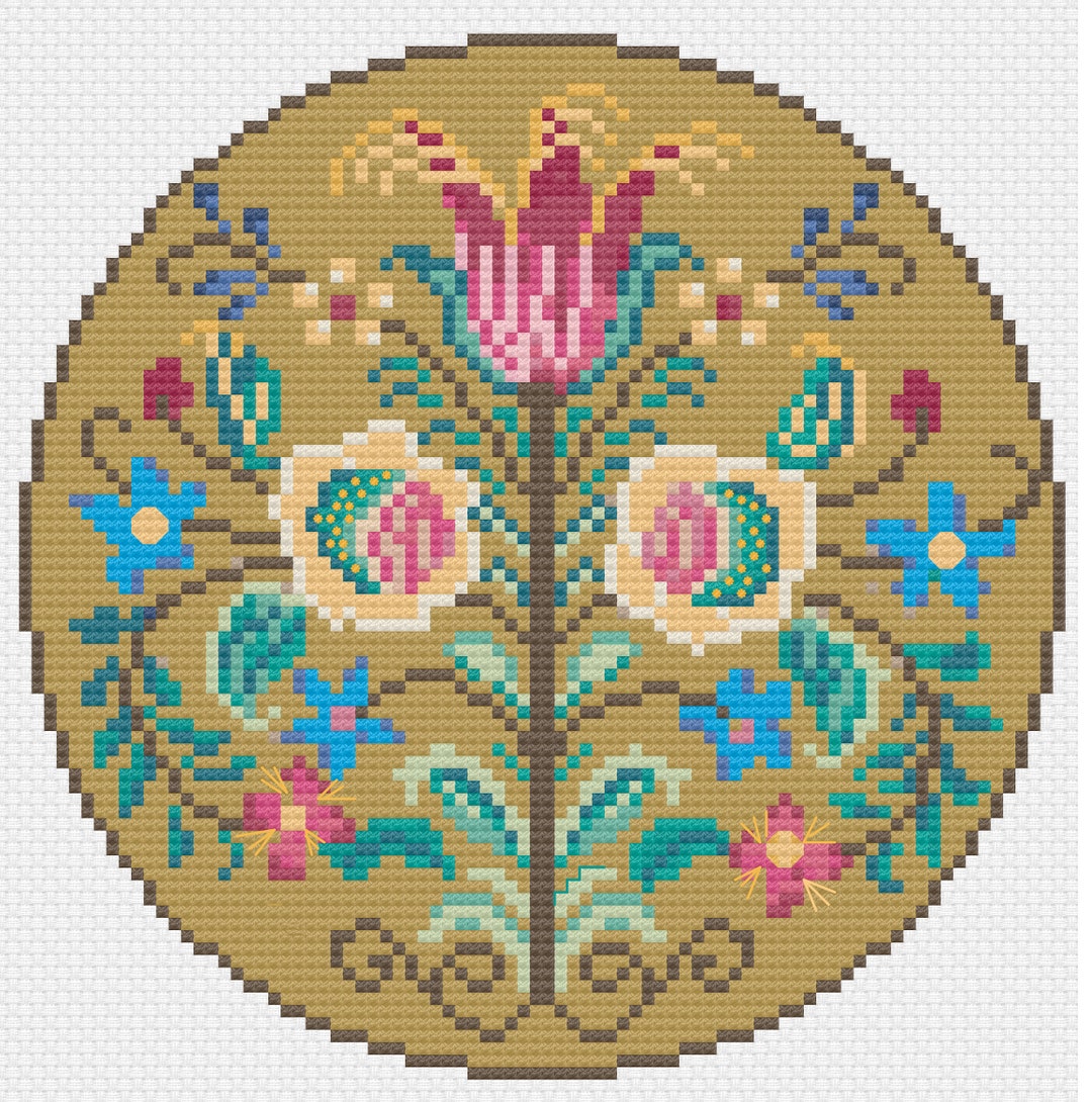 Spring Tulip Rosemal Cross Stitch Pattern - Etsy