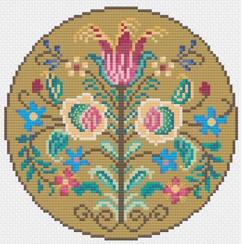 Red Tulip Rosemal Design a Cross Stitch Design - Etsy