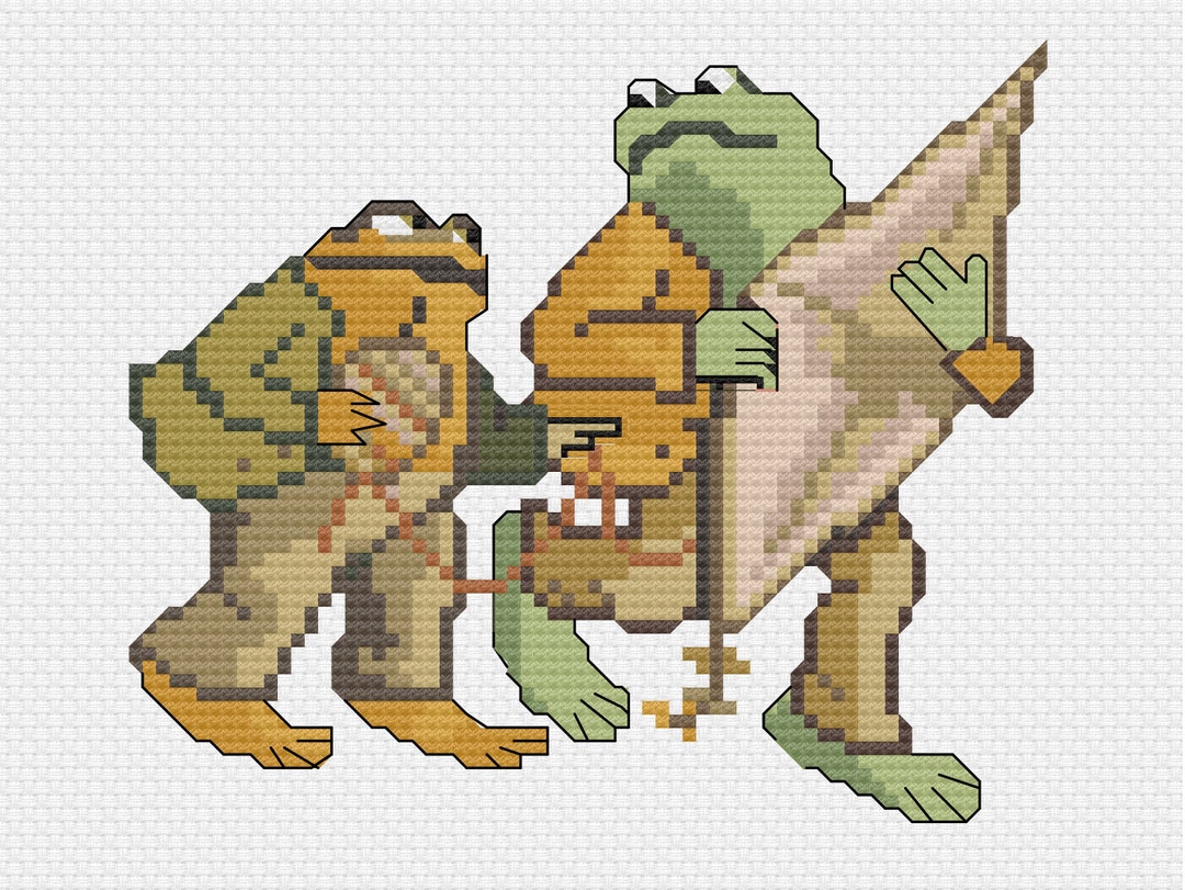 Frog and Toad Fly A Kite, a Cross Stitch Pattern - Etsy