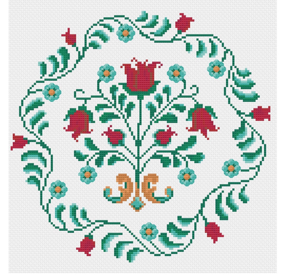 Red Tulip Rosemal Design a Cross Stitch Design - Etsy