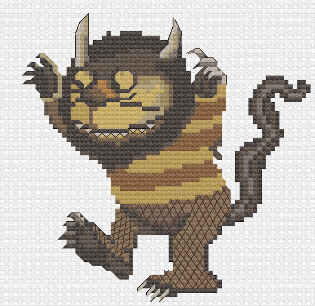A Wild Thing Monster Cross Stitch Design - Etsy