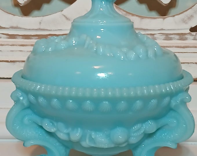 Early 1900's, Portieux Vallerysthal Blue Opaline Candy Dish. - Etsy