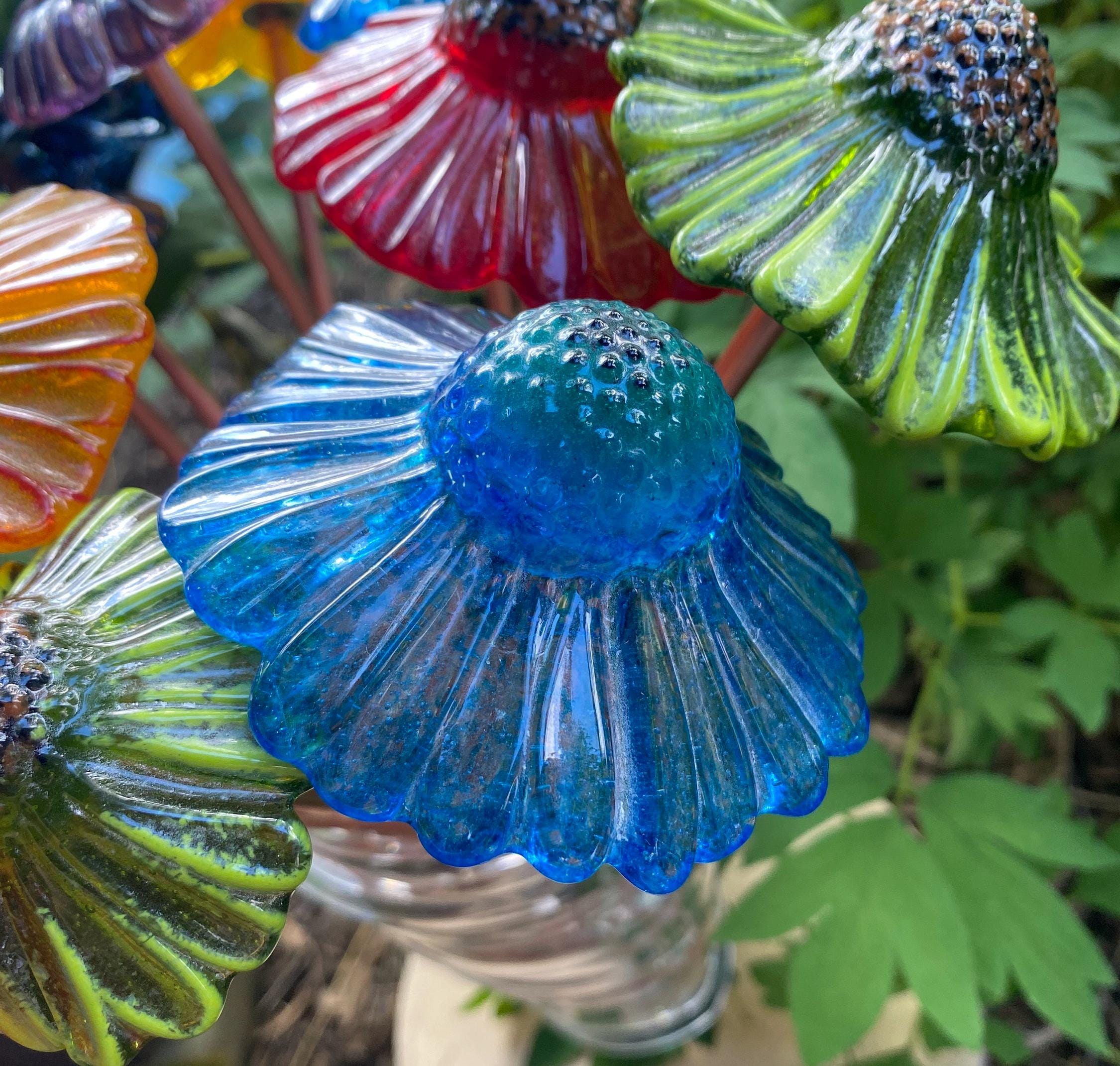 Fused Glass Garden 3D "cone Flowers" - Handmade - Planter/pot/vase - Etsy