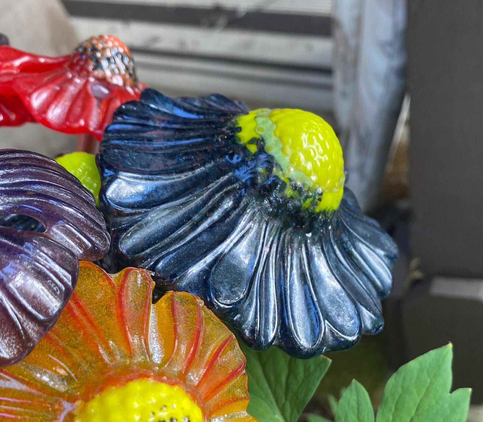 Fused Glass Garden 3D "cone Flowers" - Handmade - Planter/pot/vase - Etsy
