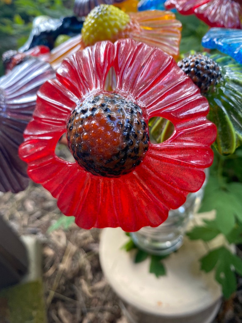 Fused Glass Garden 3D "cone Flowers" - Handmade - Planter/pot/vase - Etsy