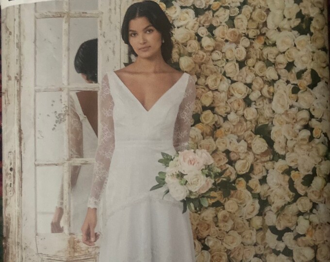 Simplicity D0868/8596 Wedding Dress Formal Gown Train Ruffles Long ...