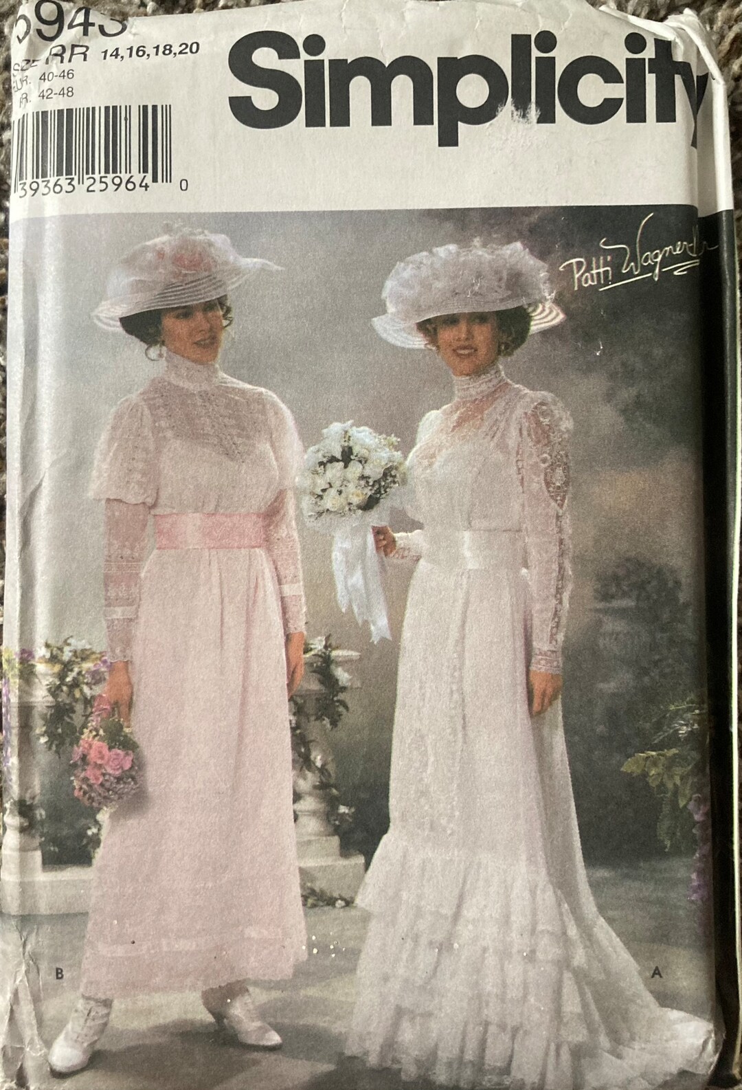 Simplicity 5943 Vintage 2000s Edwardian Historical Reproduction Bridal ...