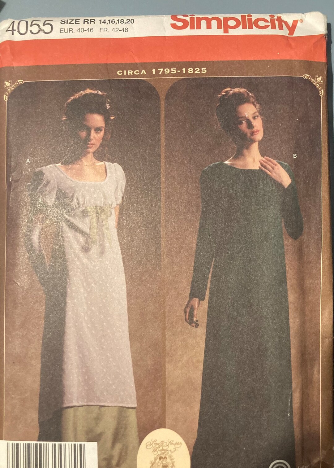 Simplicity 4055 18th/19th Century Empire Waist Dress Sleeve Variations ...
