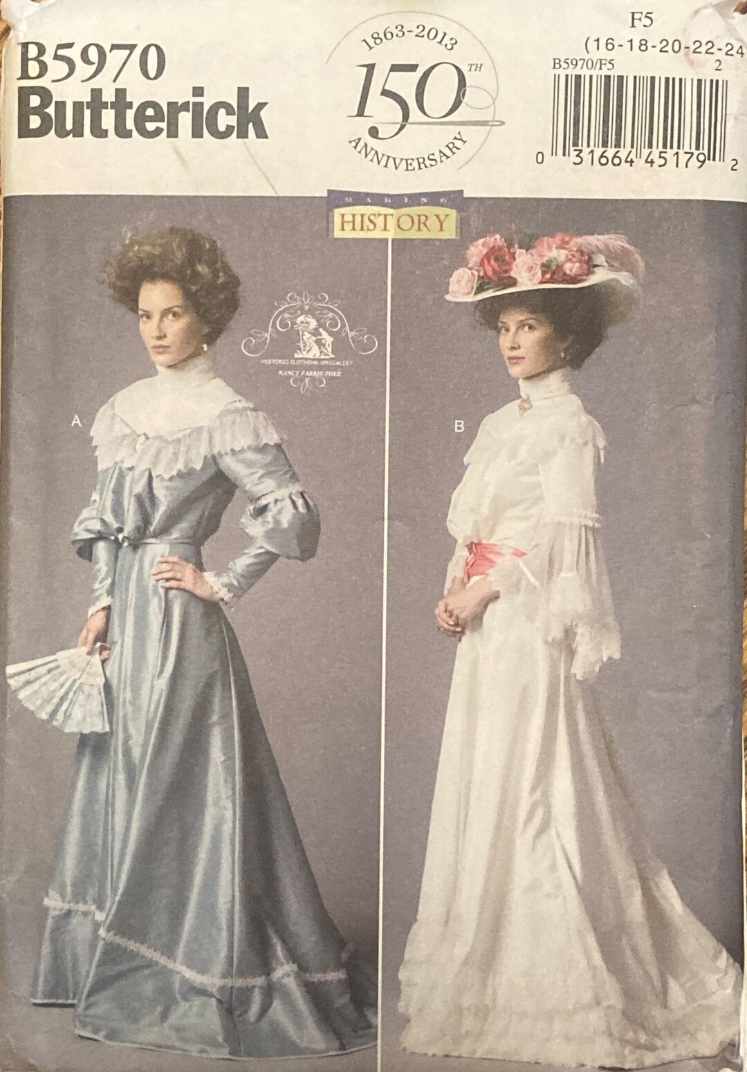Butterick B5970 2010s Making History Victorian Edwardian Reproduction ...