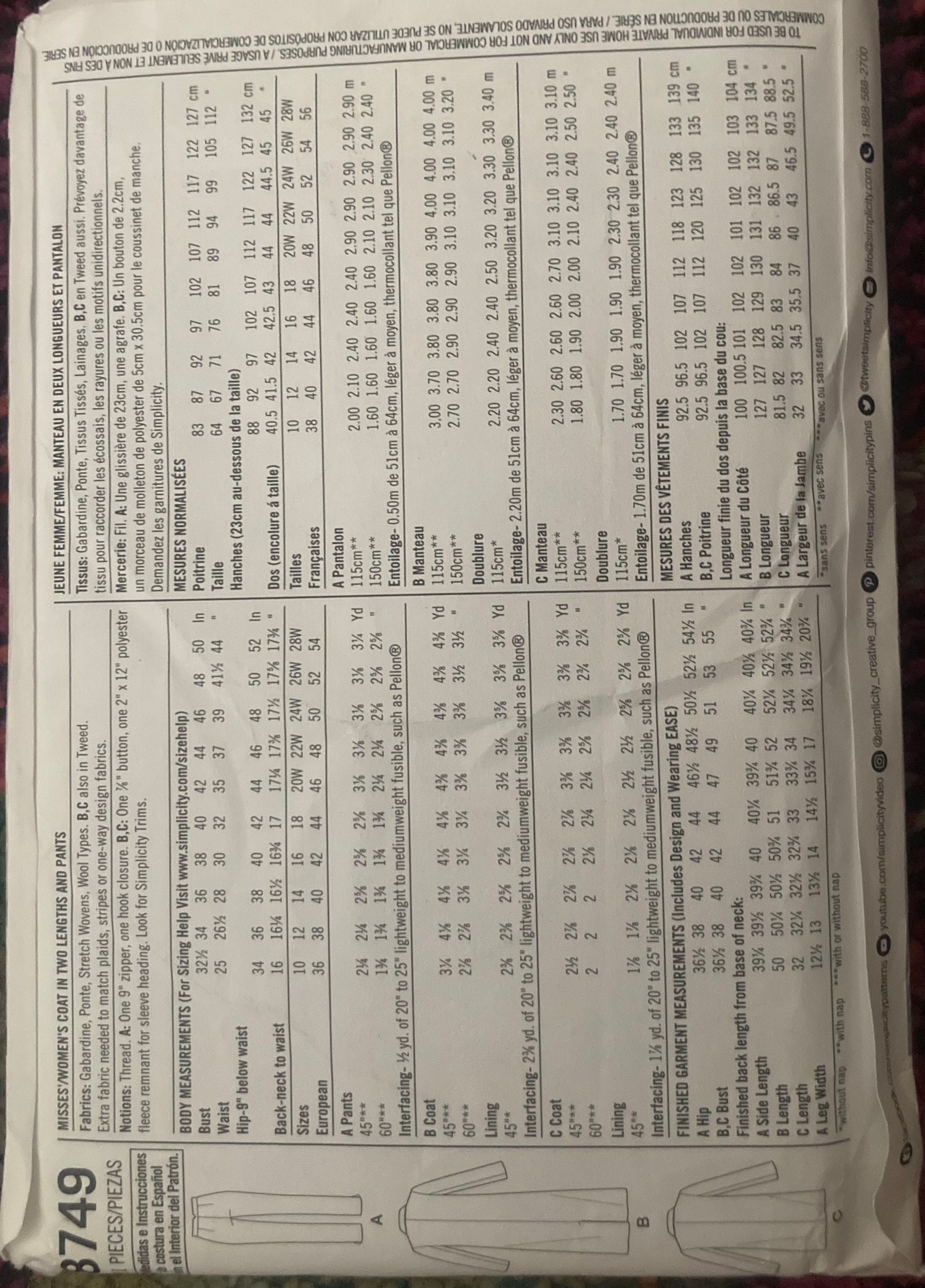 Simplicity 8749 2010s Mimi G Style Plus Size Tweed Suit Skinny Ankle ...