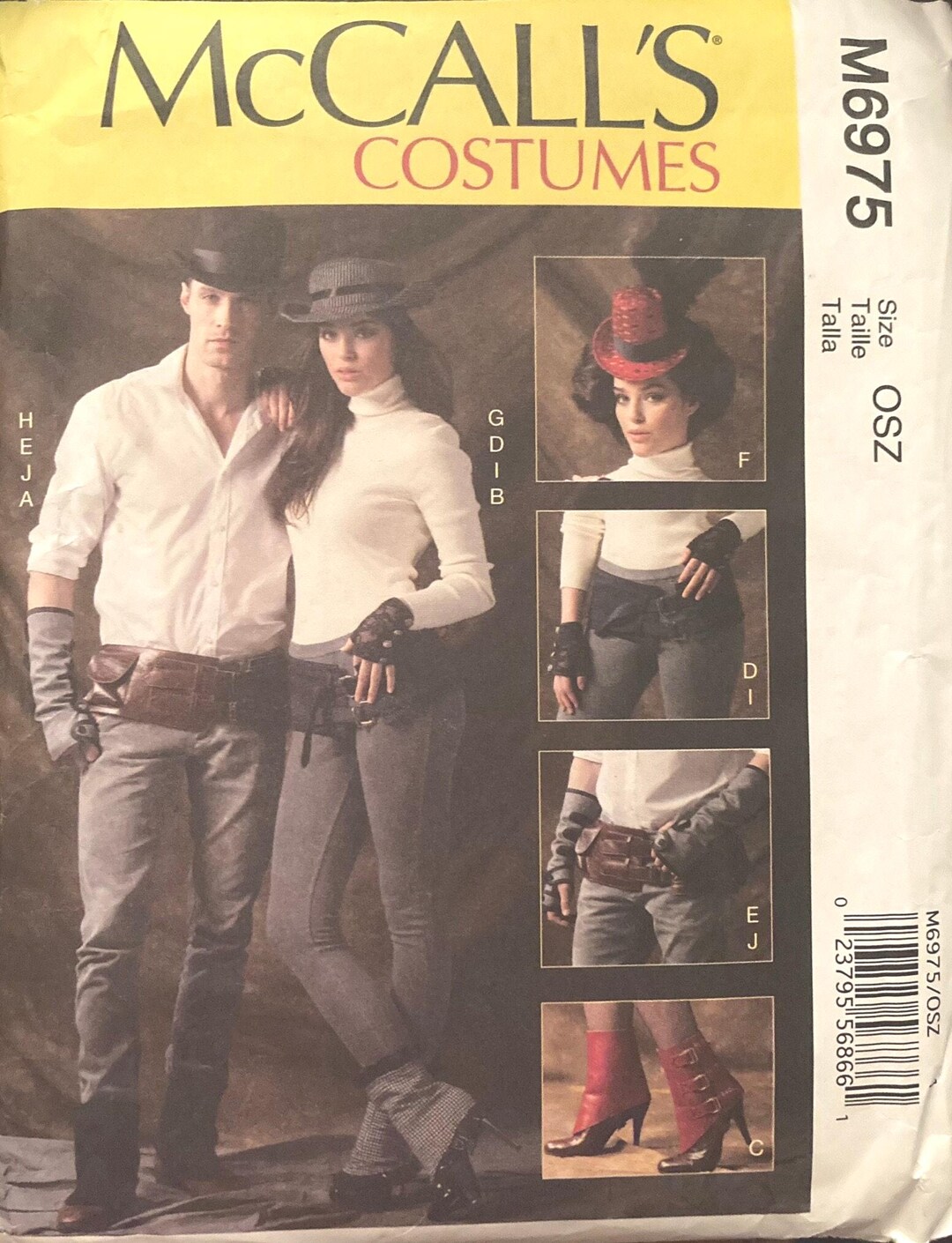 Mccall's M6975 2010s Steampunk Victorian Costume Unisex Spats ...