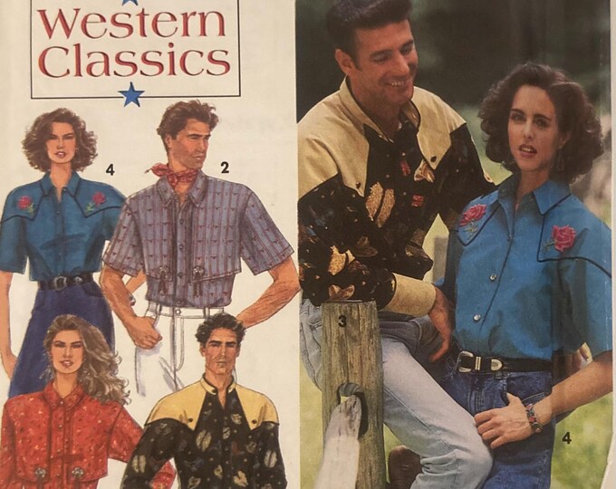 Simplicity 8190 Vintage 1990s Western Classics Unisex Long or Short ...