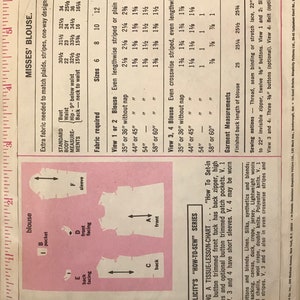 Simplicity 8893 Vintage 1970s Round Neckline Blouse Shirt Top Long ...