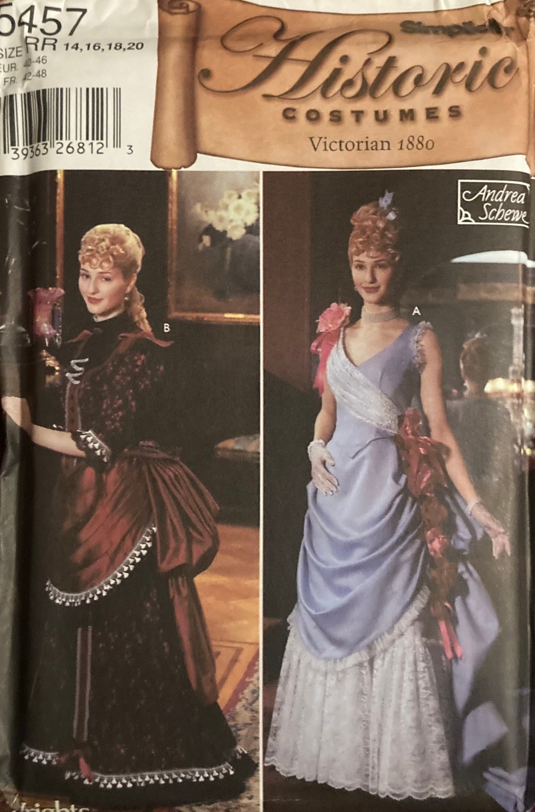 Simplicity 5457 Historic Costumes Victorian 1880 Vintage 2000s Gown ...
