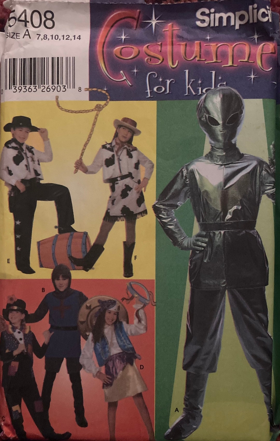 Simplicity 5408/8381 Vintage 2000s Kid's Costume Alien UFO Knight ...