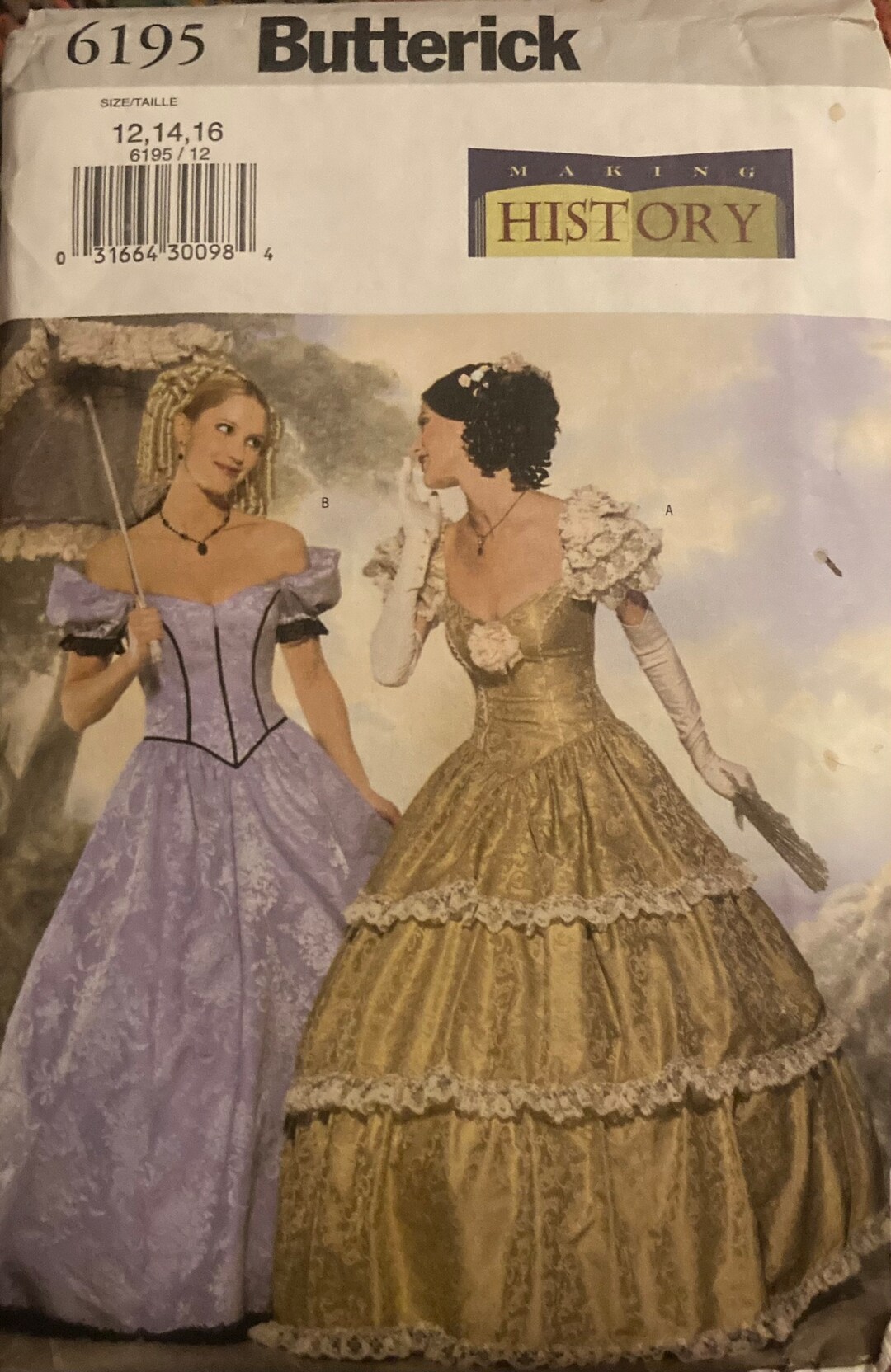 Butterick 6195 Vintage 2000s Making History Ballgown Beauty and the ...