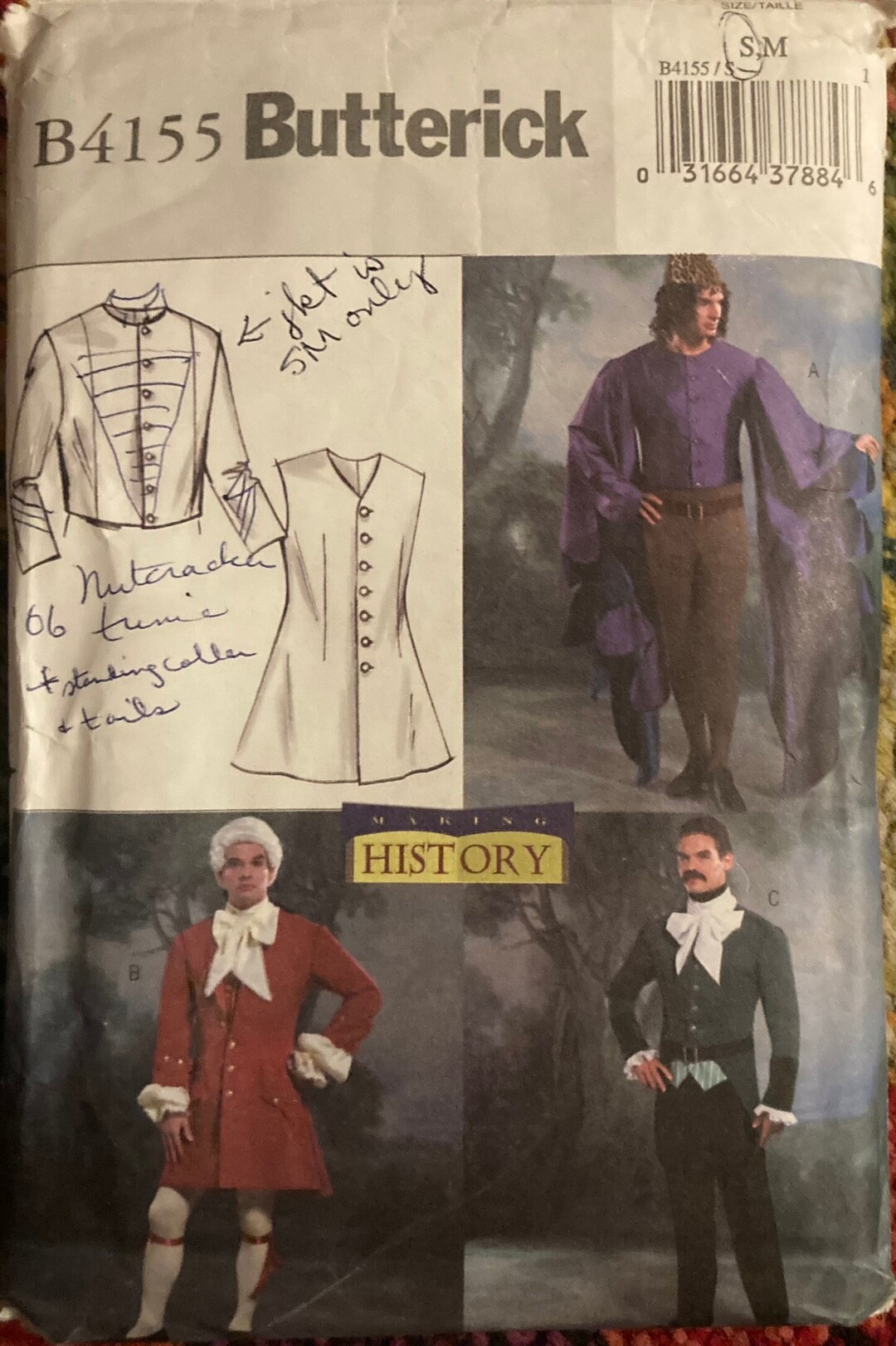 Butterick B4155 Making History Waist Length Jacket Vest Revolutionary ...