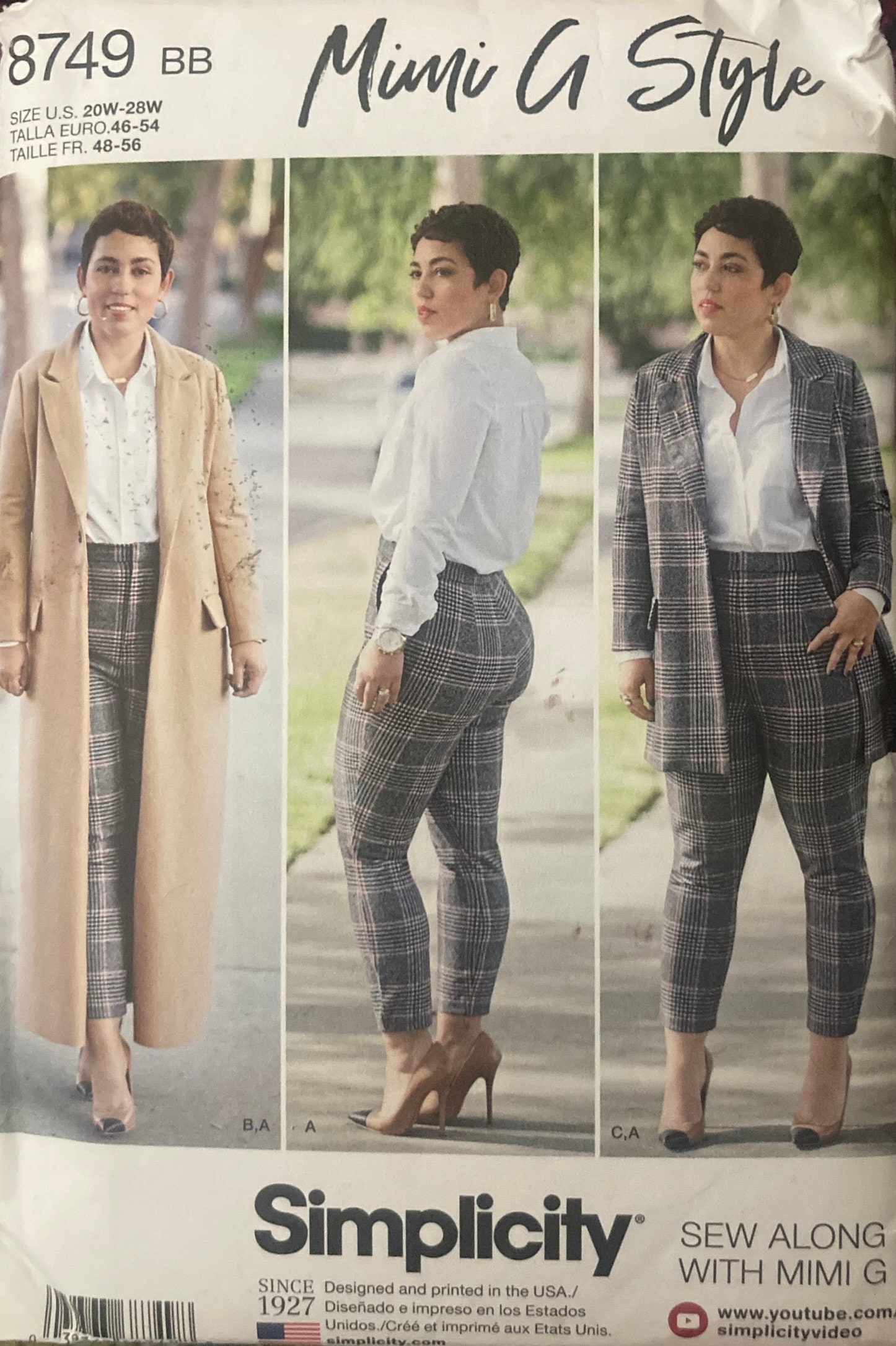 Simplicity 8749 2010s Mimi G Style Plus Size Tweed Suit Skinny Ankle ...
