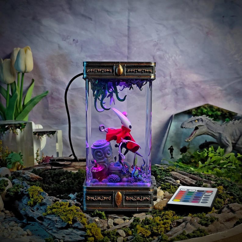 Hornet Resin Lamp, Hollow Knight Silksong Decor, Handmade Gamer Light ...