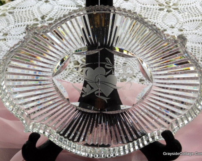 WATERFORD Cut Crystal Vanity Tray Hand Cut Lead Crystal Vanity Tray ...