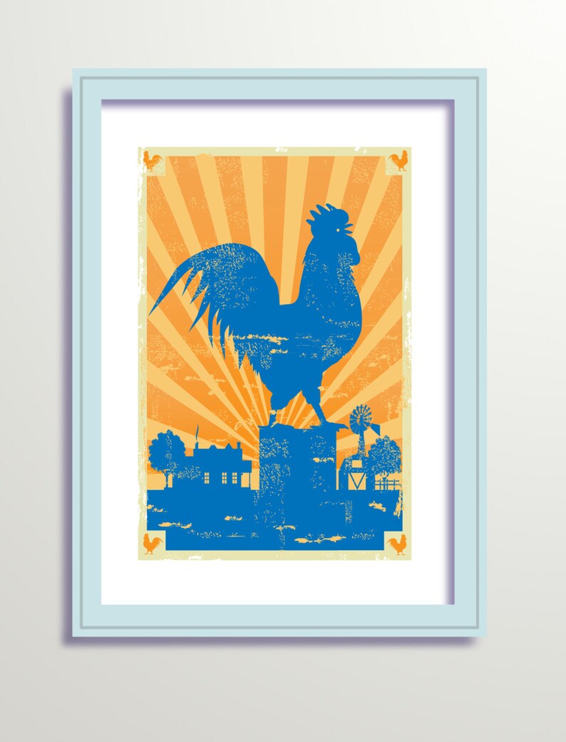 Printable Rooster Poster, Rooster Print, Rooster Art, Printable Art ...