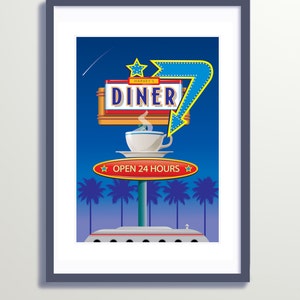 Vintage Poster, Vintage Diner Poster, Vintage Travel Poster, Art Deco ...