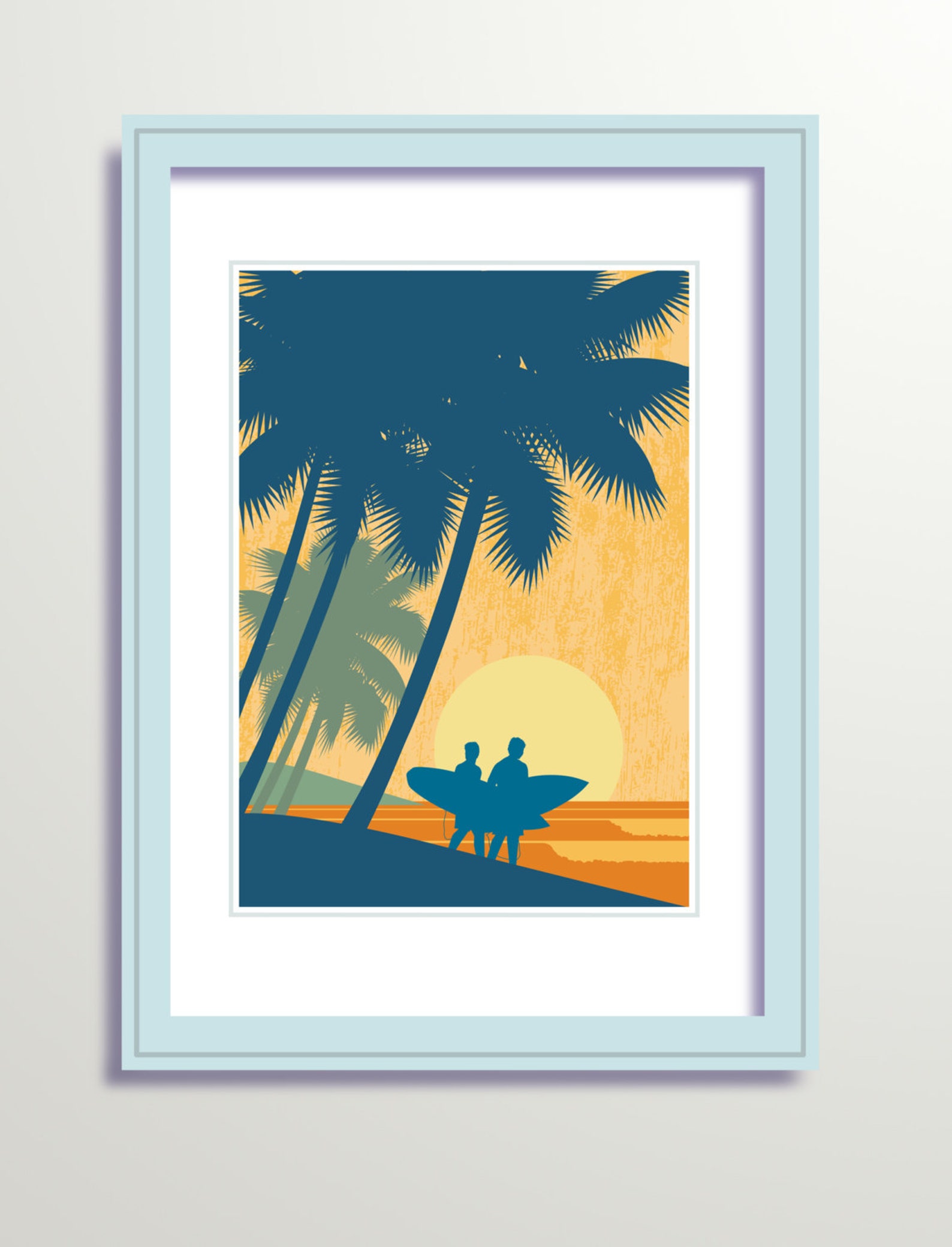 Surfing Poster, Surfing Print, Hawaii Poster, Hawaii Print, Vintage ...