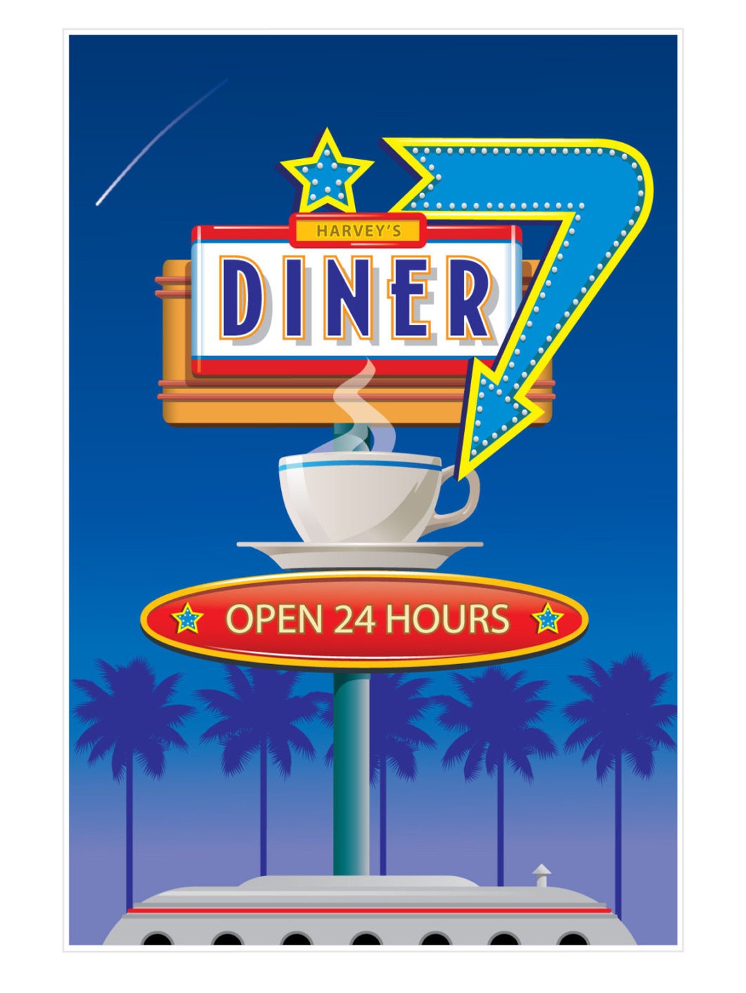 Vintage Poster, Vintage Diner Poster, Vintage Travel Poster, Art Deco ...