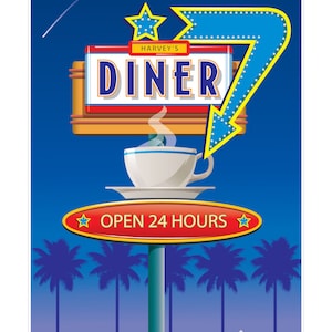 Vintage Poster, Vintage Diner Poster, Vintage Travel Poster, Art Deco ...