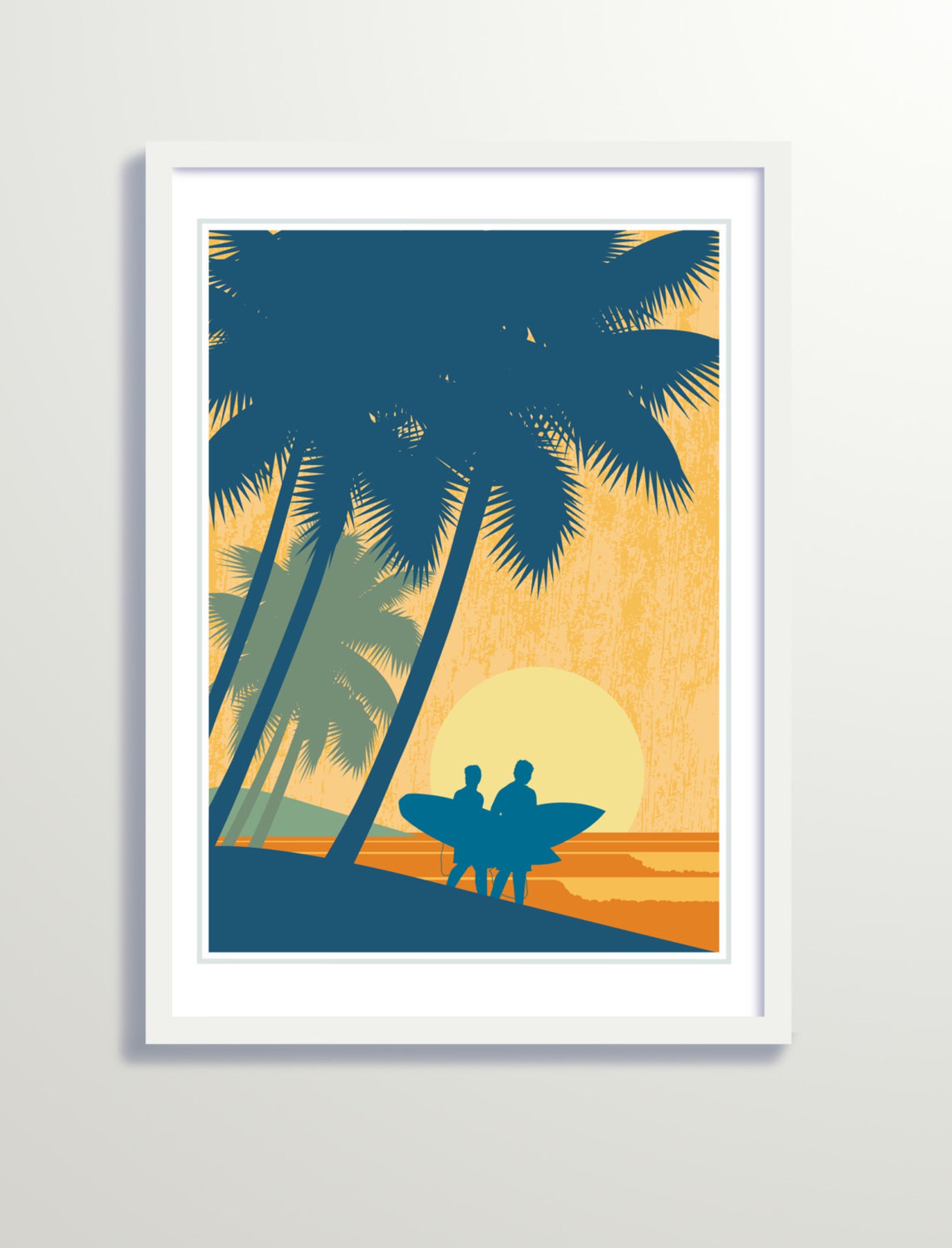 Surfing Poster, Surfing Print, Hawaii Poster, Hawaii Print, Vintage ...