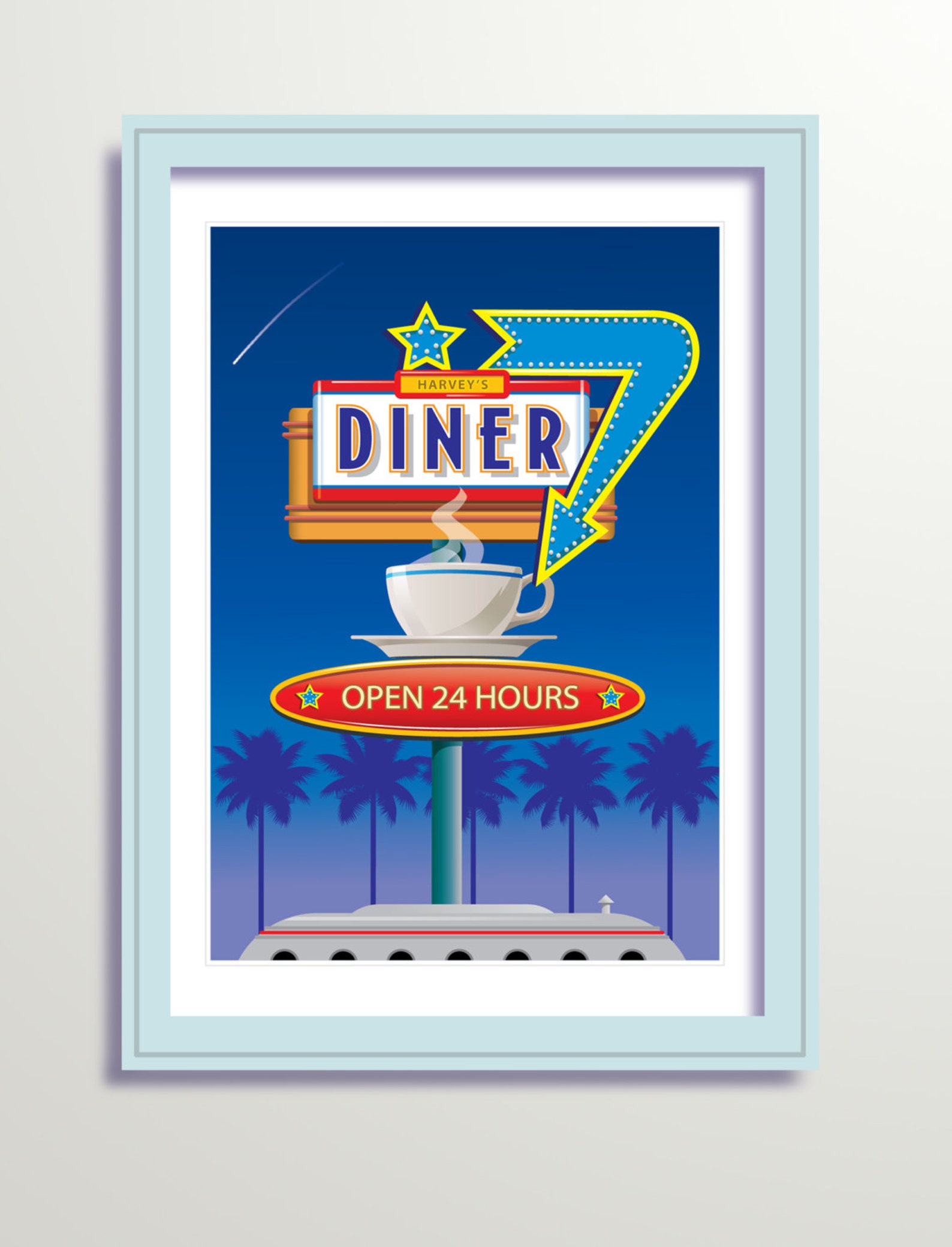 Vintage Poster, Vintage Diner Poster, Vintage Travel Poster, Art Deco ...