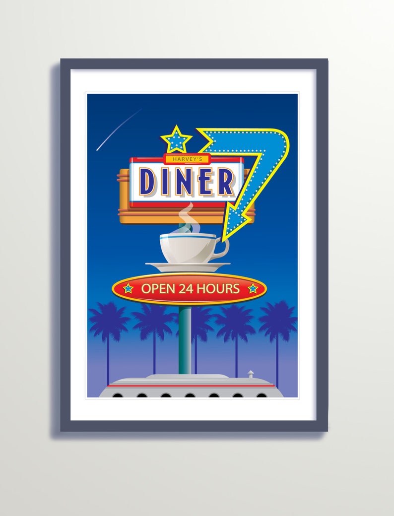 Vintage Poster, Vintage Diner Poster, Vintage Travel Poster, Art Deco ...