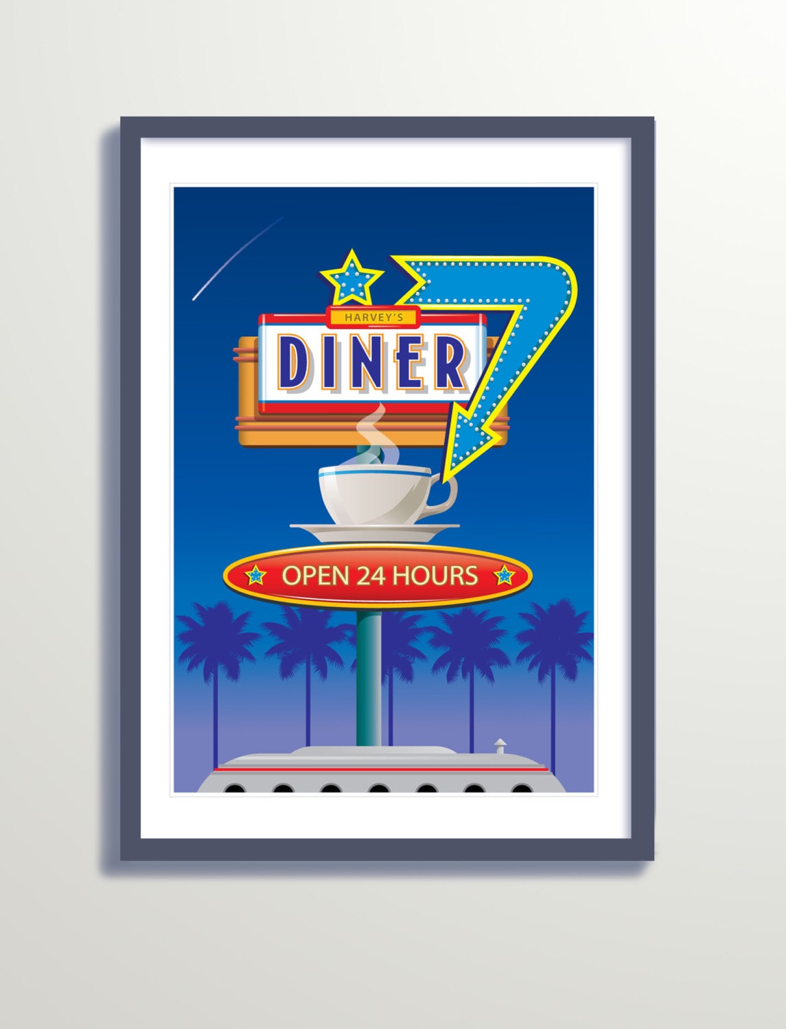 Vintage Poster, Vintage Diner Poster, Vintage Travel Poster, Art Deco ...