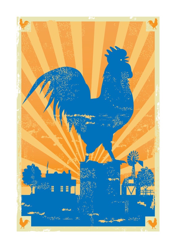Printable Rooster Poster Rooster Print Rooster Art - Etsy
