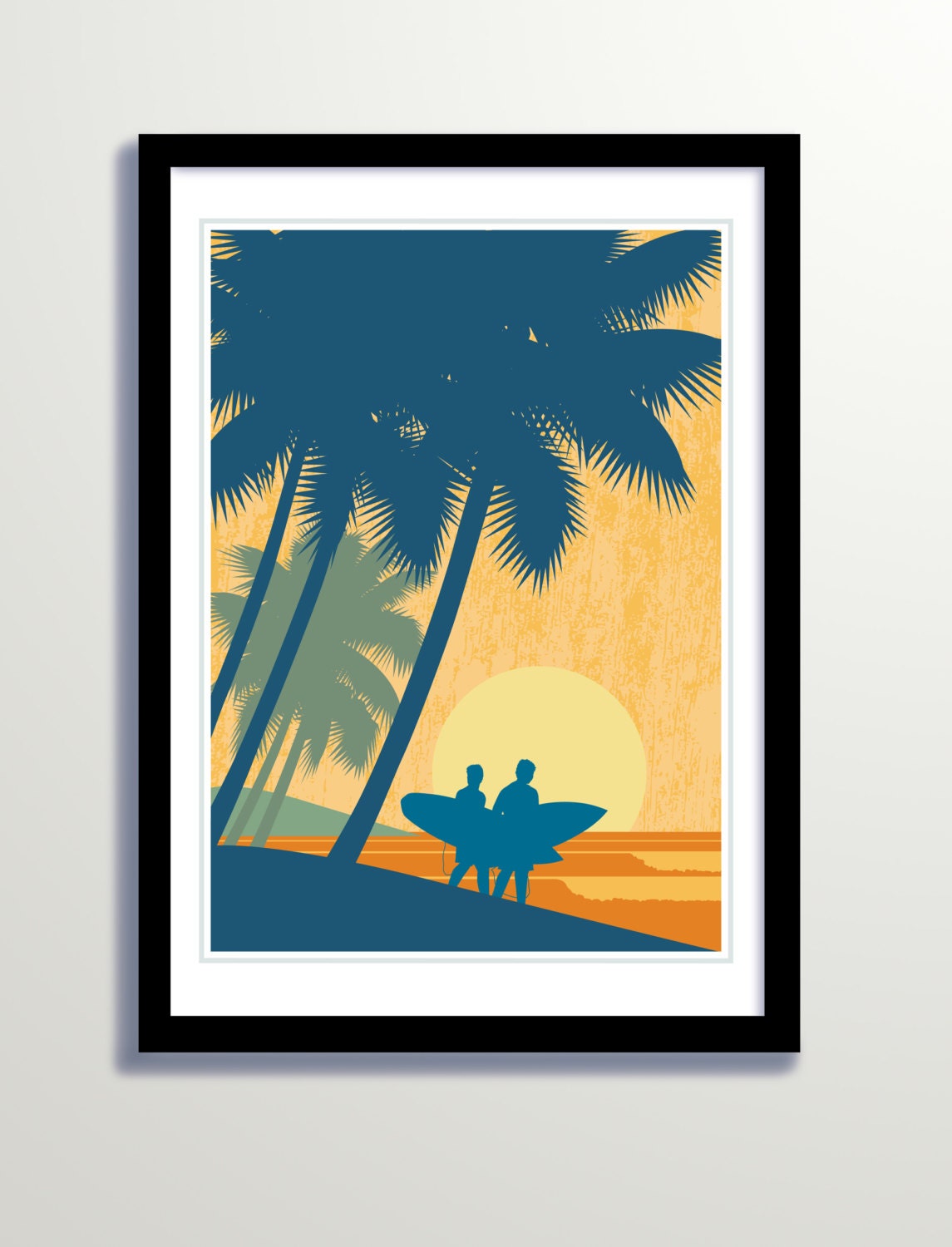 Surfing Poster, Surfing Print, Hawaii Poster, Hawaii Print, Vintage ...