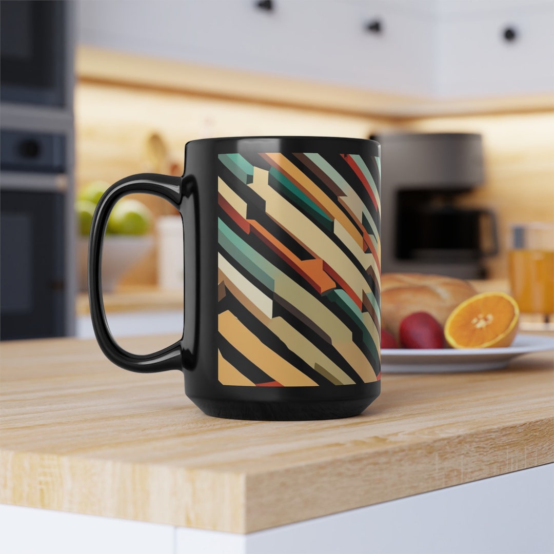 Earth Tones, Shapes, Swoosh, White, Brown, Coffee, Tea, Sip Cup Mug ...