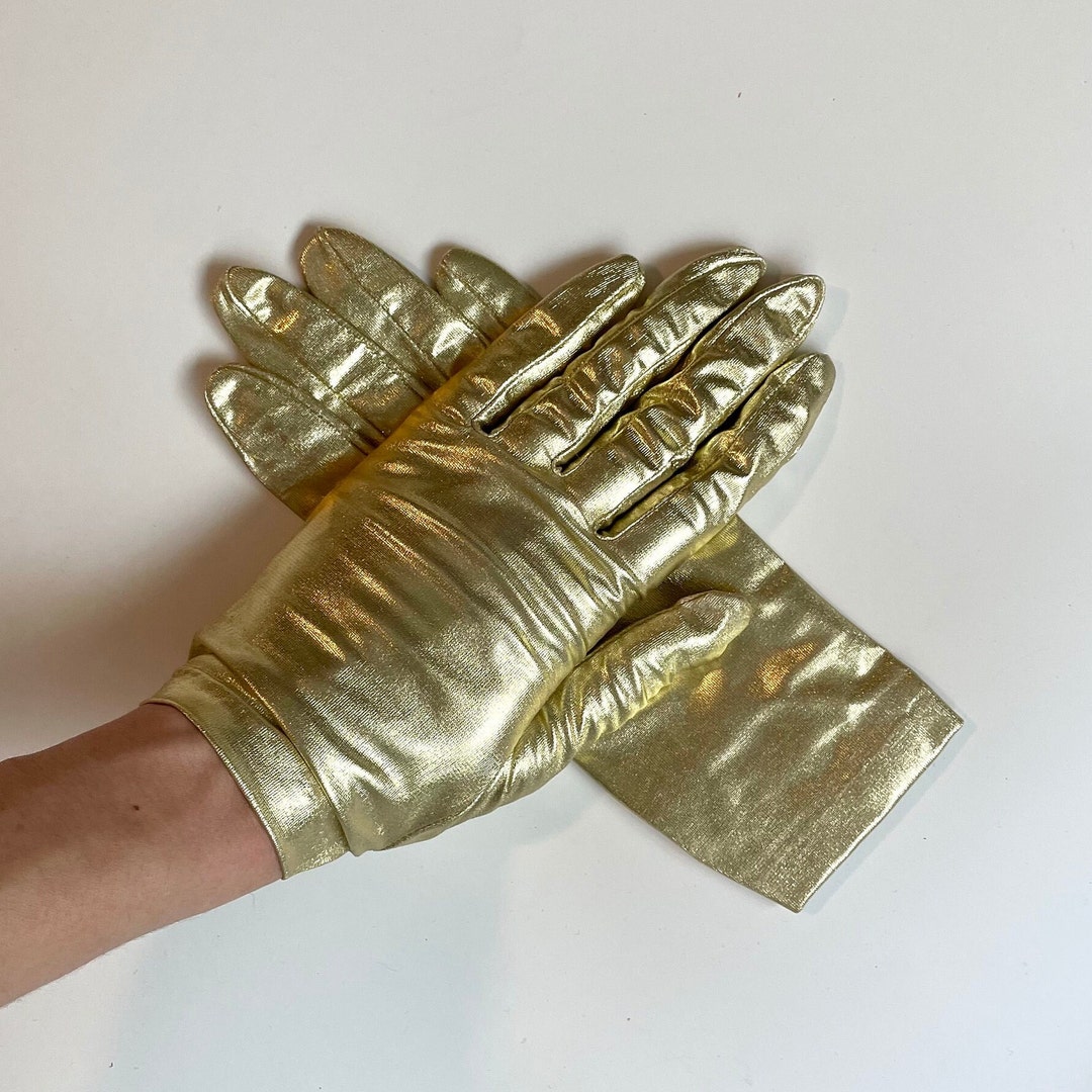 Vintage STETSON Gold Metallic Gloves Size 6 - Etsy