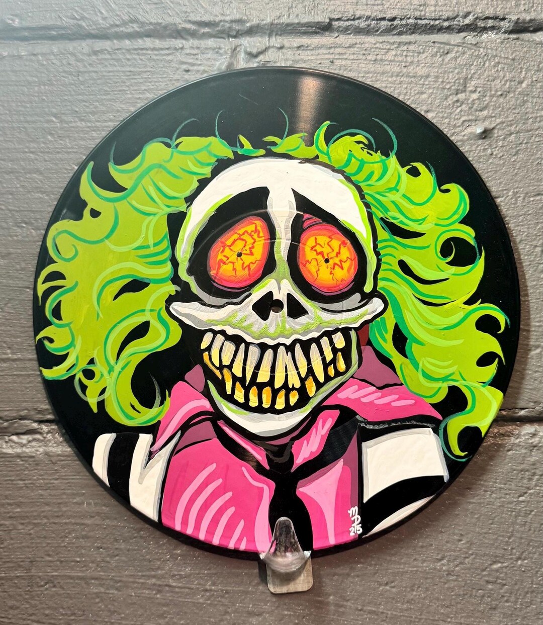 Undead Bio-exorcist Hand-painted Vinyl Record Neon Green Hair Ghost ...