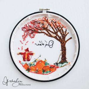 OCTOBER Monthly Series Wreath Embroidery Pattern & Guide - Digital ...