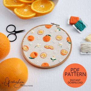 Orange Life Cycle Print - PDF Digital Download Embroidery Pattern ...
