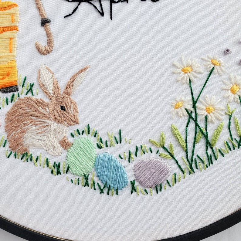 APRIL Monthly Series Wreath Embroidery Pattern & Guide DIY - Etsy