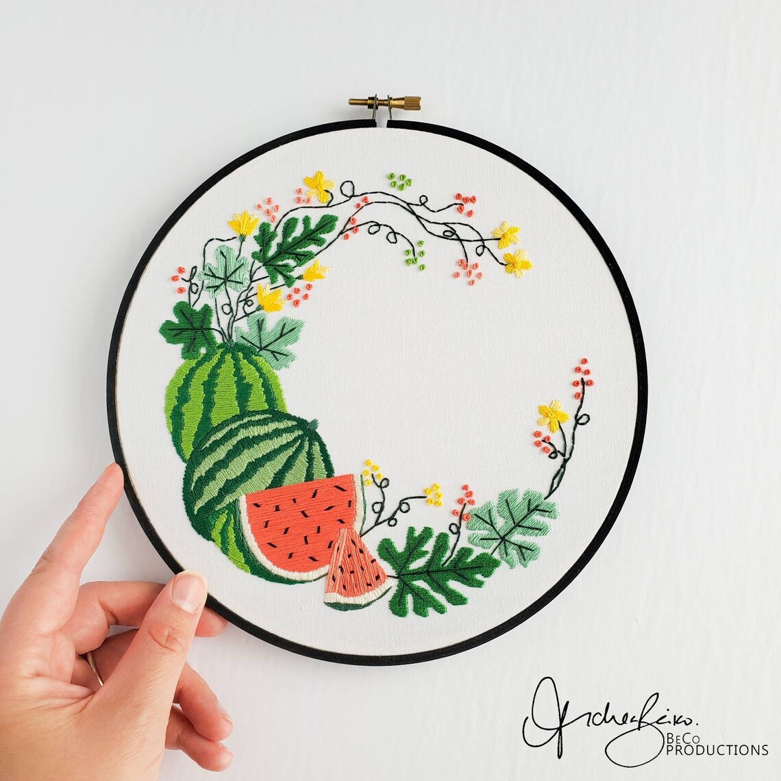 Watermelon Wreath Embroidery Pattern DIY Digital Download - Etsy